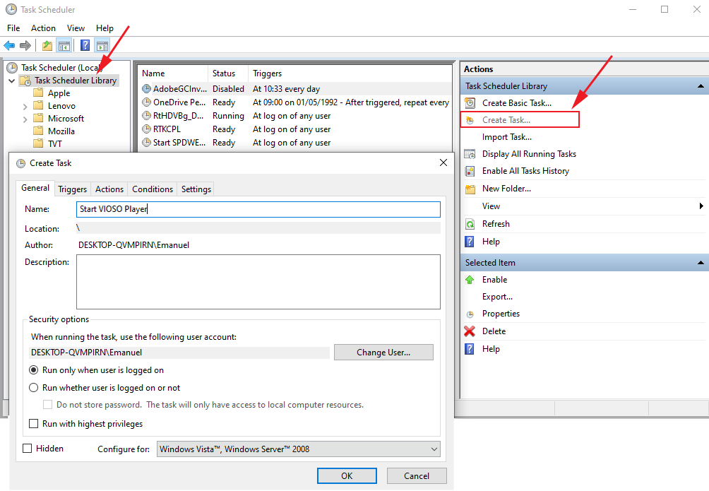 Using Windows Task Scheduler To Launch Applications Delayed At Startup Legacy Helpdesk